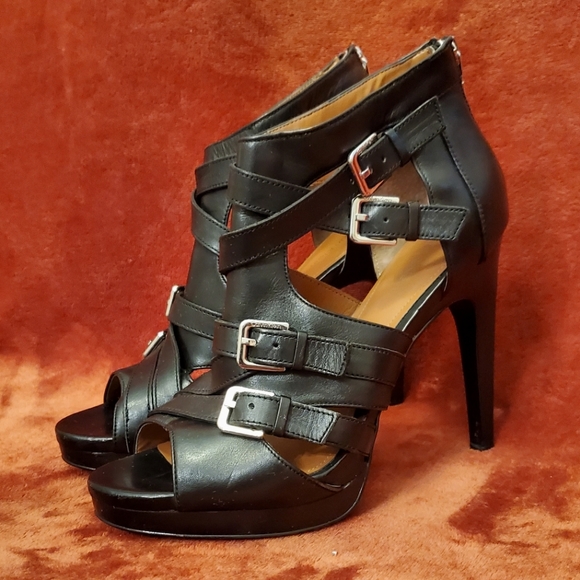 Calvin Klein | Shoes | Calvin Klein Womens Black Platform Heel Sandals ...